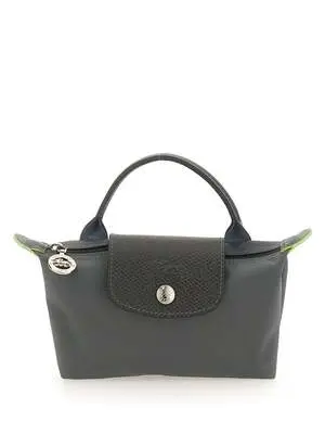 Longchamp Le Pliage Clutch Bag With Handle Grey