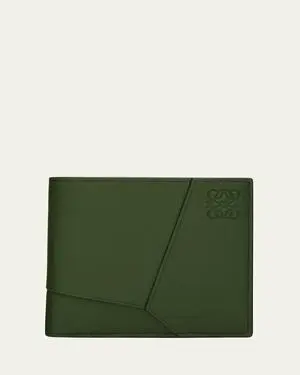 Loewe Puzzle Edge Leather Bifold Wallet Hunter Green
