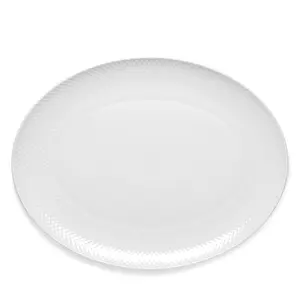 ROSENDAHL Lyngby Porcelain Rhombe Large Oval Serving Dish - White