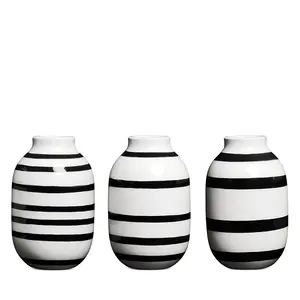 ROSENDAHL Kahler Omaggio Vase Miniatures, Set Of 3 Black