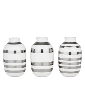 ROSENDAHL Kahler Omaggio Vase Miniatures, Set Of 3 - Silver