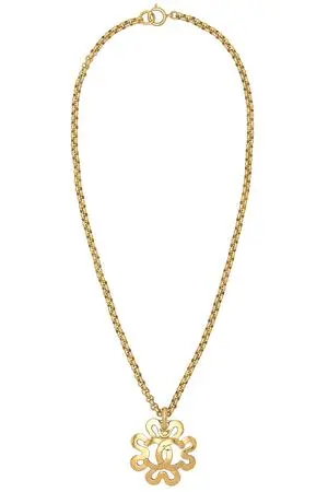 Chanel 1995 Cc Clover Necklace - Gold