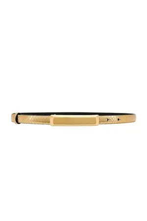 TOM FORD Stamped Python Bar 15mm Belt In Metallic Gold