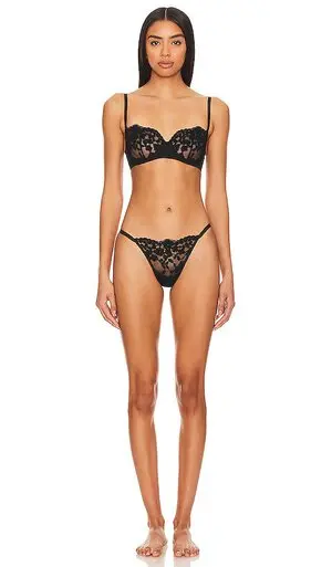 Natori Plush Romance Balconette Bra - Black