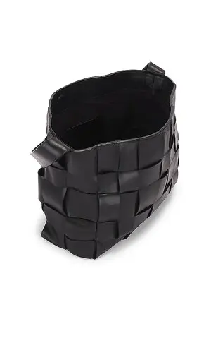ST. AGNI Woven Mini Tote - Black
