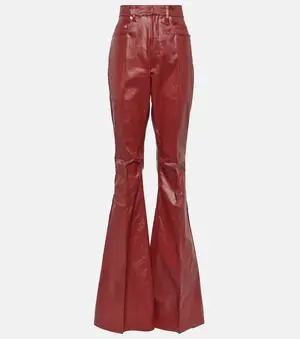 Rick Owens Bolan High-rise Coated Denim Jeans - Red