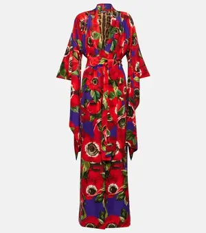 Dolce & Gabbana Floral Silk Robe - Multicoloured