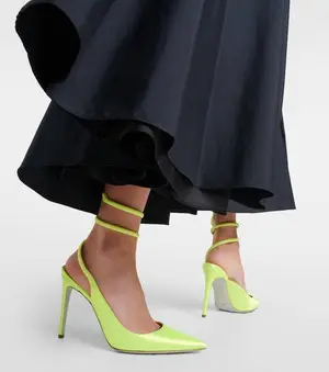 Rene Caovilla Cleo Crystal-embellished Pumps - Yellow
