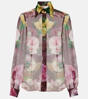 Dolce & Gabbana Printed Silk Chiffon Blouse - Multicoloured