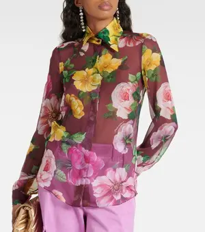 Dolce & Gabbana Printed Silk Chiffon Blouse - Multicoloured