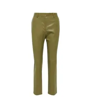 Women's Green Leather Pants
