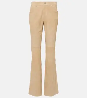 Chloé Mid-rise Straight Suede Pants
