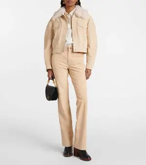 Chloé Mid-rise Straight Suede Pants