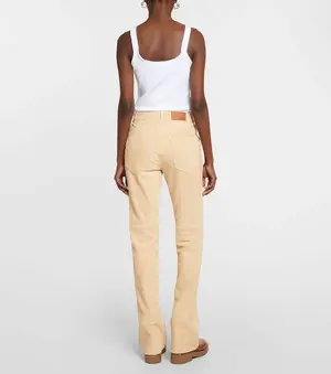 Chloé Mid-rise Straight Suede Pants