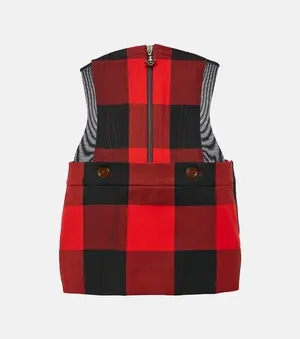 VIVIENNE WESTWOOD Checked Virgin Wool Miniskirt - Multicoloured