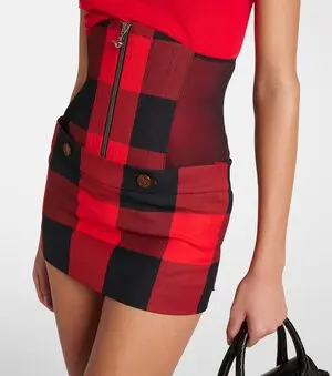 VIVIENNE WESTWOOD Checked Virgin Wool Miniskirt