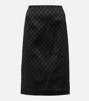Gucci Gg Silk Duchesse Midi Skirt