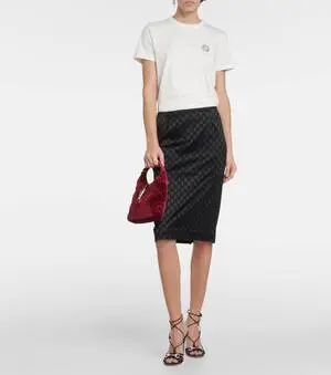 Gucci Gg Silk Duchesse Midi Skirt