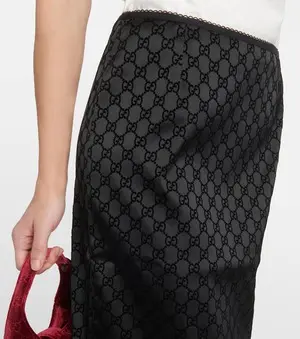 Gucci Gg Silk Duchesse Midi Skirt
