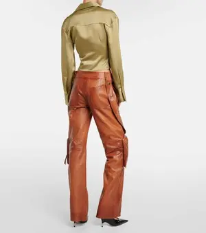 Blumarine Cropped Satin Shirt