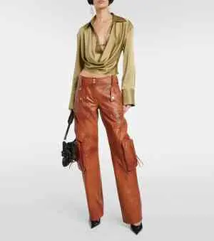 Blumarine Cropped Satin Shirt