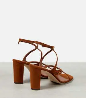 JIMMY CHOO Azie 85 Suede Sandals - Brown