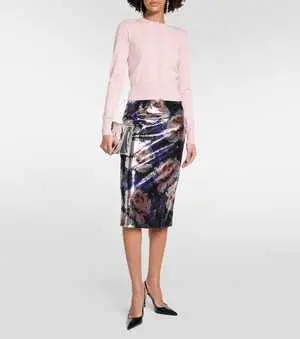 Dolce & Gabbana Sequined Floral Midi Skirt - Multicoloured