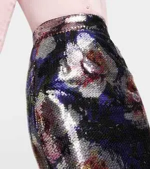 Dolce & Gabbana Sequined Floral Midi Skirt - Multicoloured