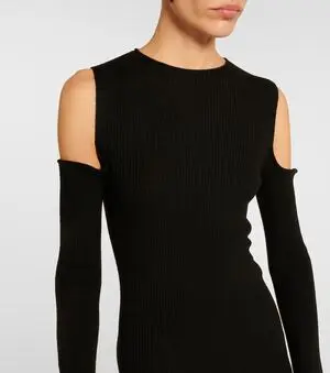 Rick Owens Knitted Virgin Wool Maxi Dress - Black