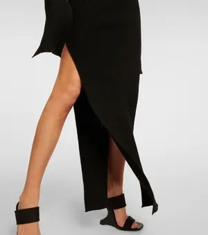 Rick Owens Knitted Virgin Wool Maxi Dress - Black