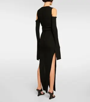 Rick Owens Knitted Virgin Wool Maxi Dress - Black