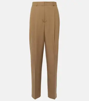 TOTEME Pleated Straight Trousers - Beige