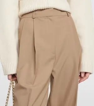 TOTEME Pleated Straight Trousers - Beige
