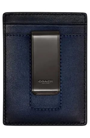 COACH® Leather Money Clip Card Case