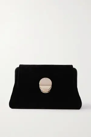 Chloé Atelier Jolie Penelope Leather-trimmed Velvet Clutch