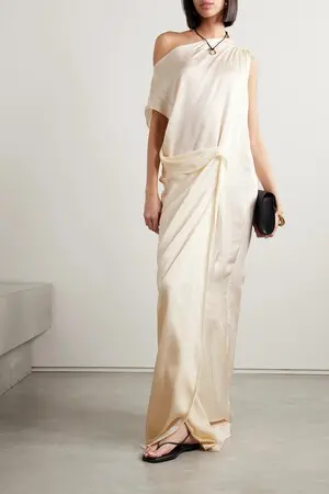 Bondi Born Ardea Draped Seersucker Maxi Dress