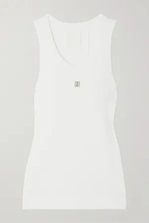 Givenchy Embellished Ribbed Tank - White