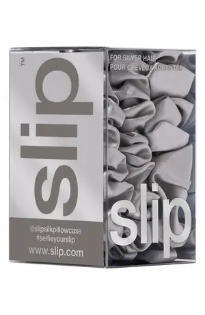 Slip 3-pack Silk Scrunchie Set - Silver