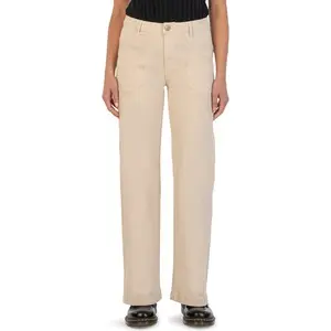 Kut From The Kloth Meg Utility Pocket High Waist Wide Leg Pants - Beige
