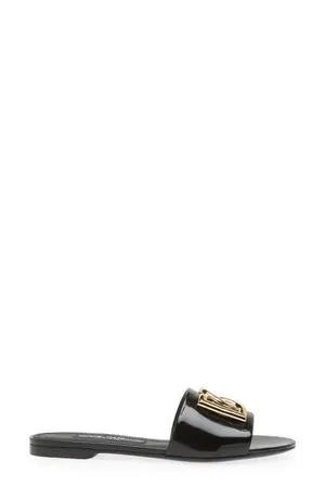 Dolce & Gabbana Dg Logo Slide Sandal - Black