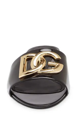 Dolce & Gabbana Dg Logo Slide Sandal - Black