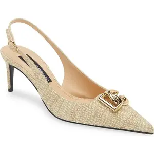 Dolce & Gabbana Lollo Raffia Slingback Pumps