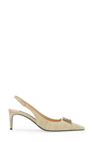 Dolce & Gabbana Lollo Raffia Slingback Pumps