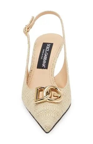 Dolce & Gabbana Lollo Raffia Slingback Pumps