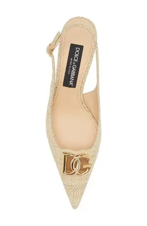 Dolce & Gabbana Lollo Raffia Slingback Pumps