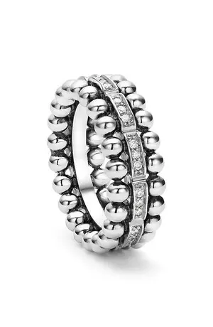 Lagos Caviar Spark Pavé Diamond Band Ring