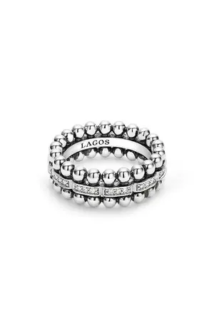 Lagos Caviar Spark Pavé Diamond Band Ring