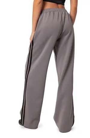 EDIKTED Robyn Side Stripe Track Pants - Dark-gray