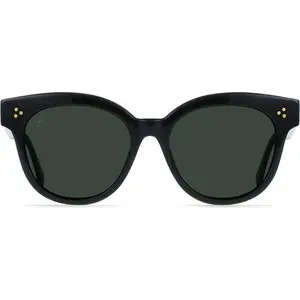 Raen Nikol Polarized Round Sunglasses - Recycled Black/green Polar