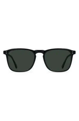 Raen Wiley Polarized Square Frame Sunglasses - Recycled Black/green Polar